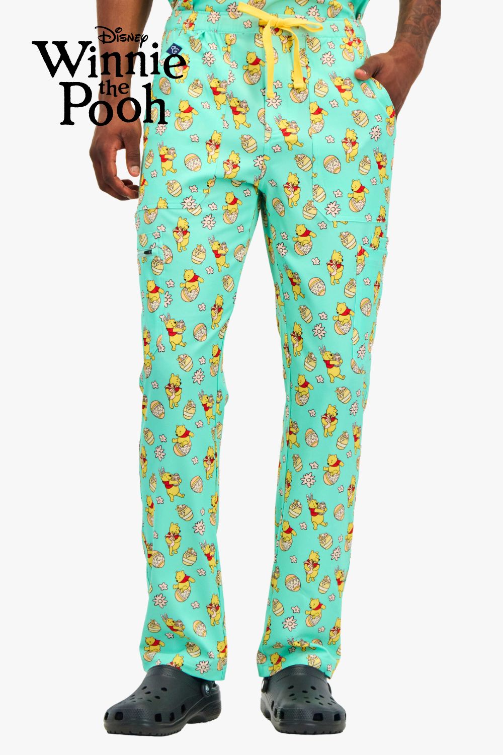 Disney’s Winnie the Pooh Men’s Cargo Scrub Pants | Easter Egg Hunt – Dr ...