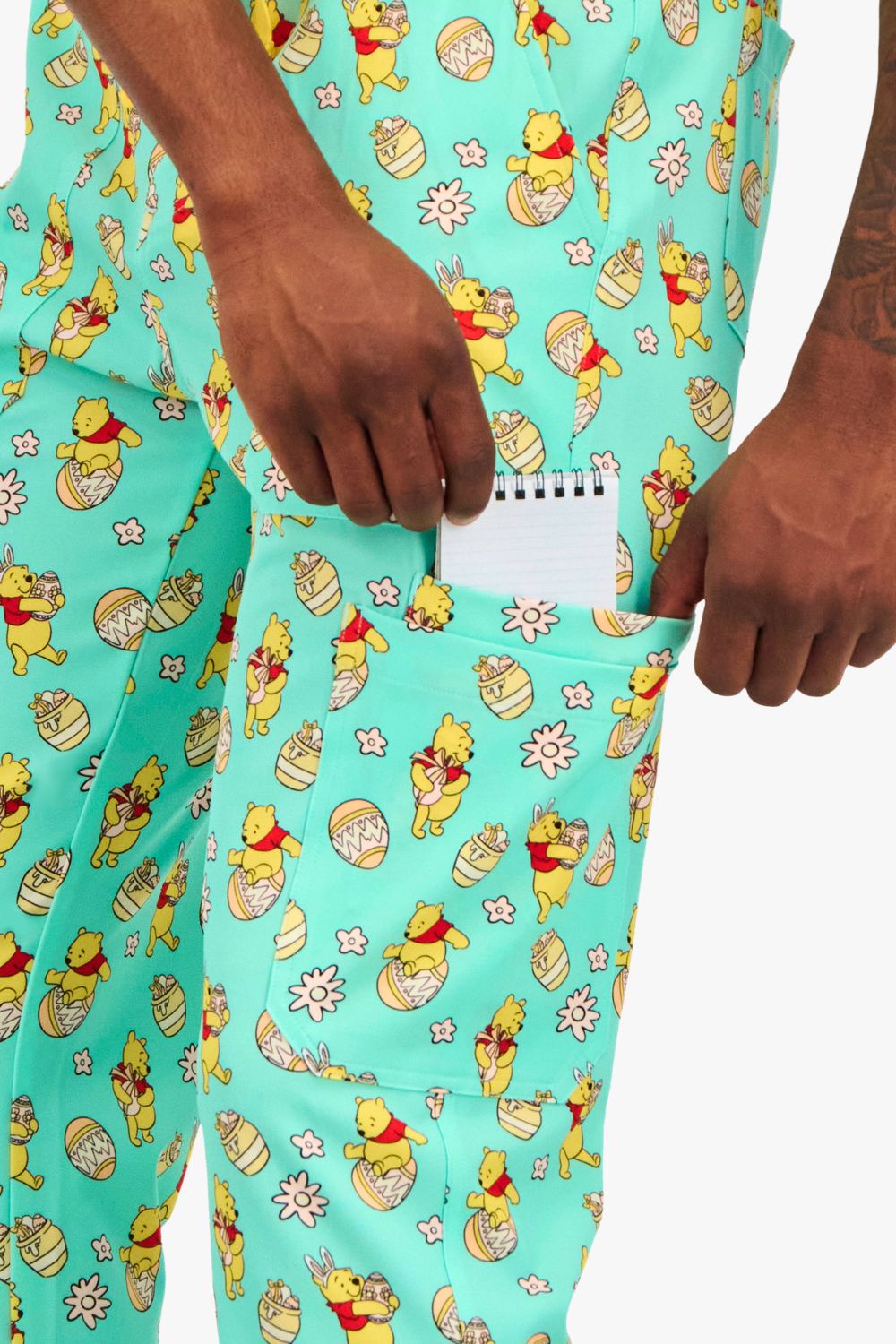 Disney’s Winnie the Pooh Men’s Cargo Scrub Pants | Easter Egg Hunt – Dr ...