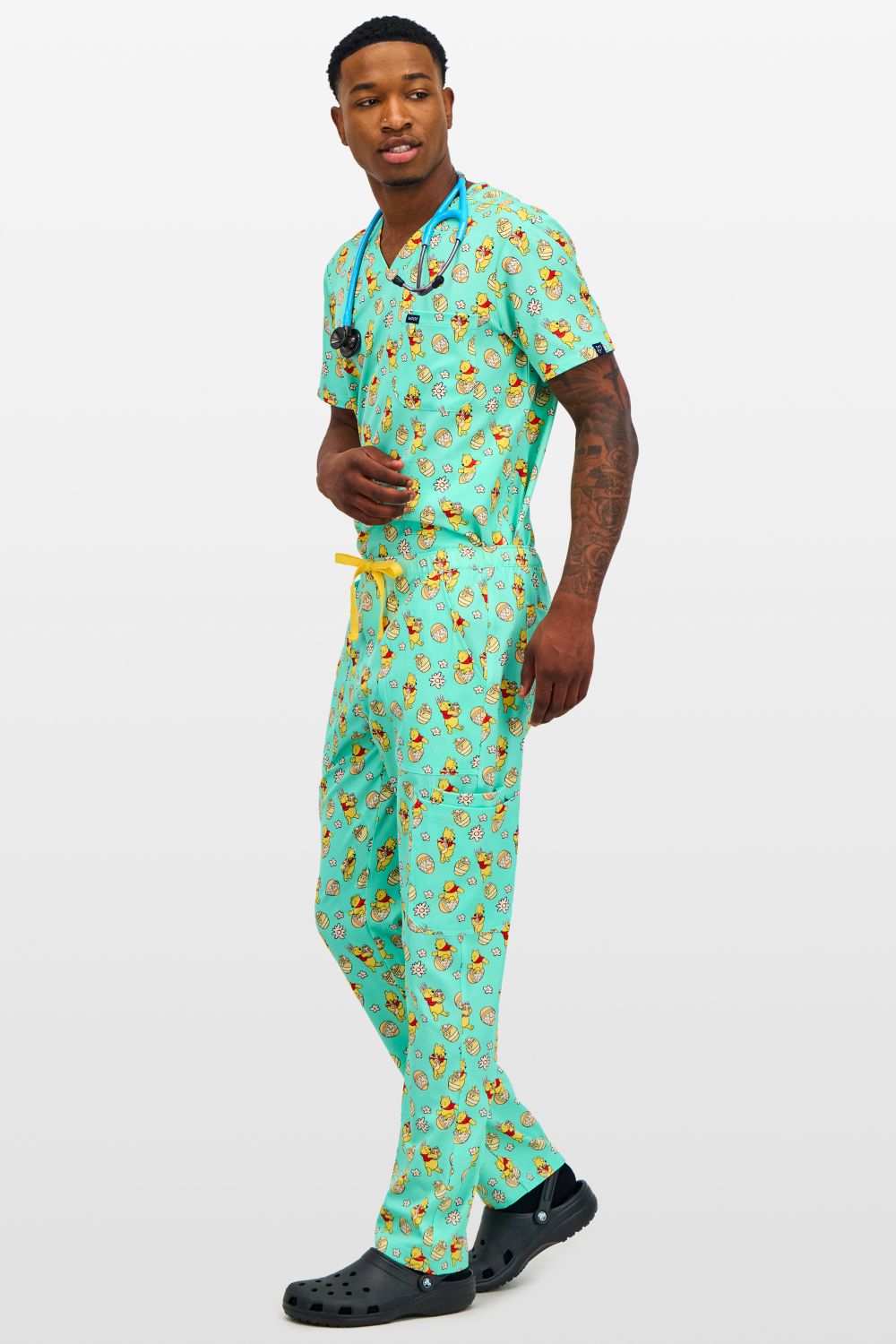 Disney’s Winnie the Pooh Men’s Cargo Scrub Pants | Easter Egg Hunt – Dr ...